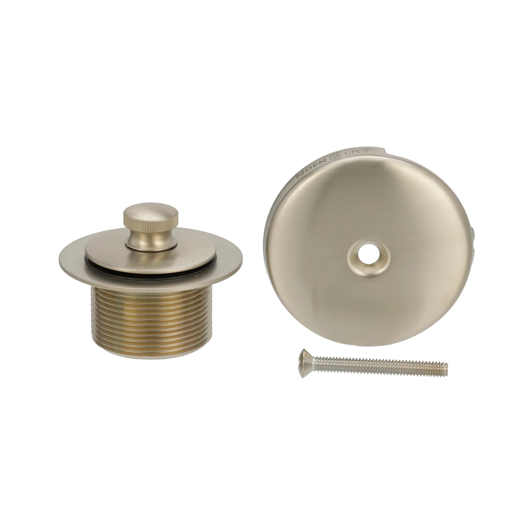 Moen Polished Brass Push-N-Lock Tub Drain Kit with 1-1/2" Threads