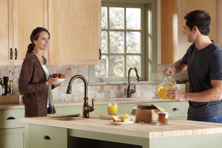 Brantford Chrome One-Handle High Arc Pulldown Kitchen Faucet – Moen