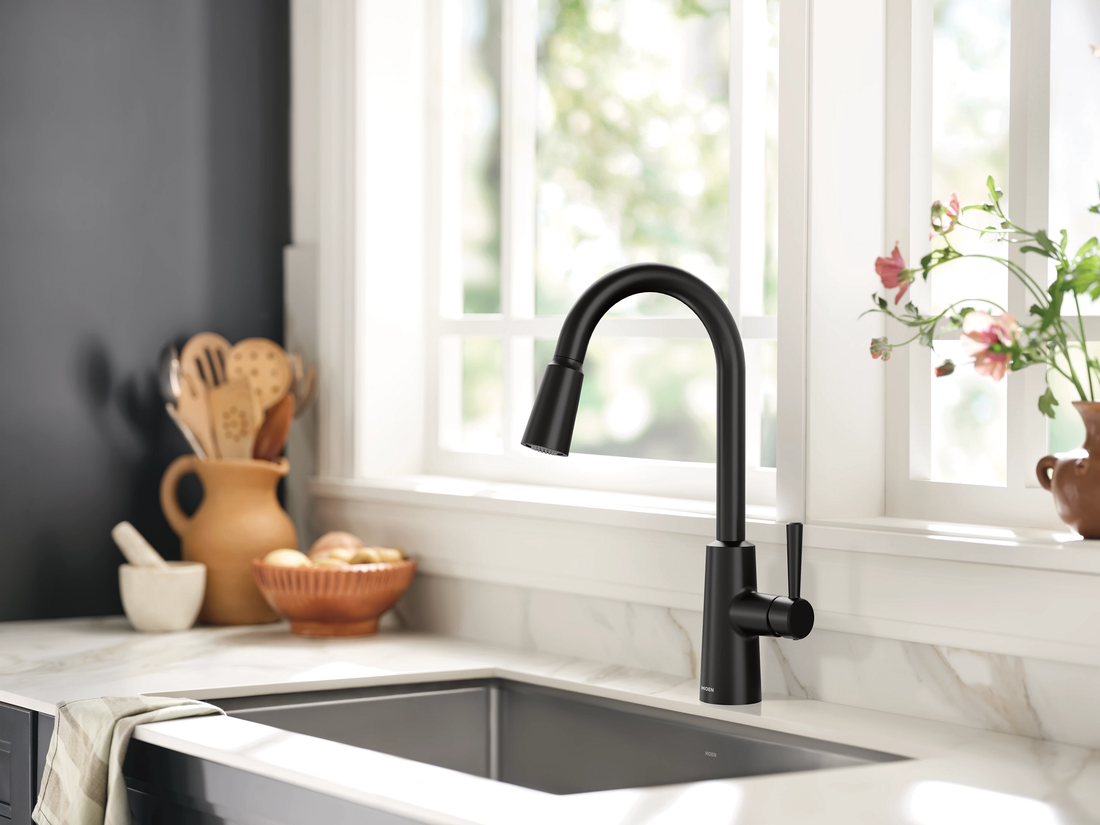 Riley One-Handle High Arc Pulldown Kitchen Faucet | Moen