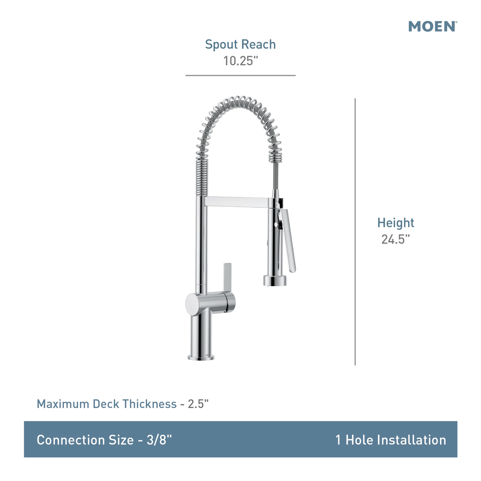 Cia Chrome one-handle high arc pulldown kitchen faucet – Moen
