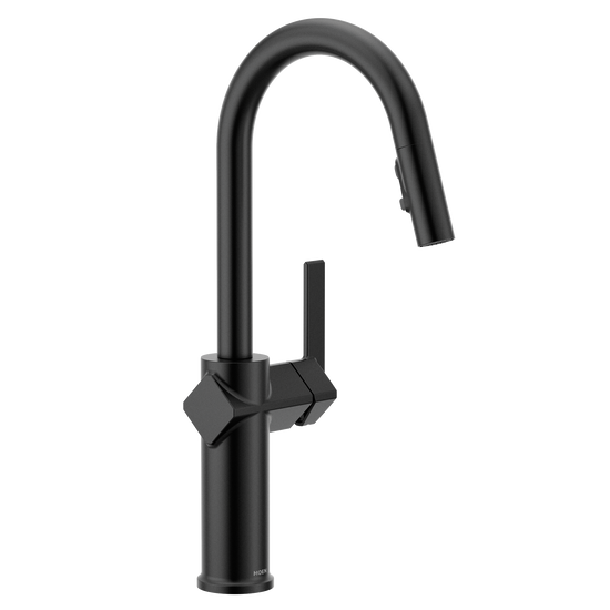 Joric Chrome one-handle high arc pulldown kitchen faucet – Moen