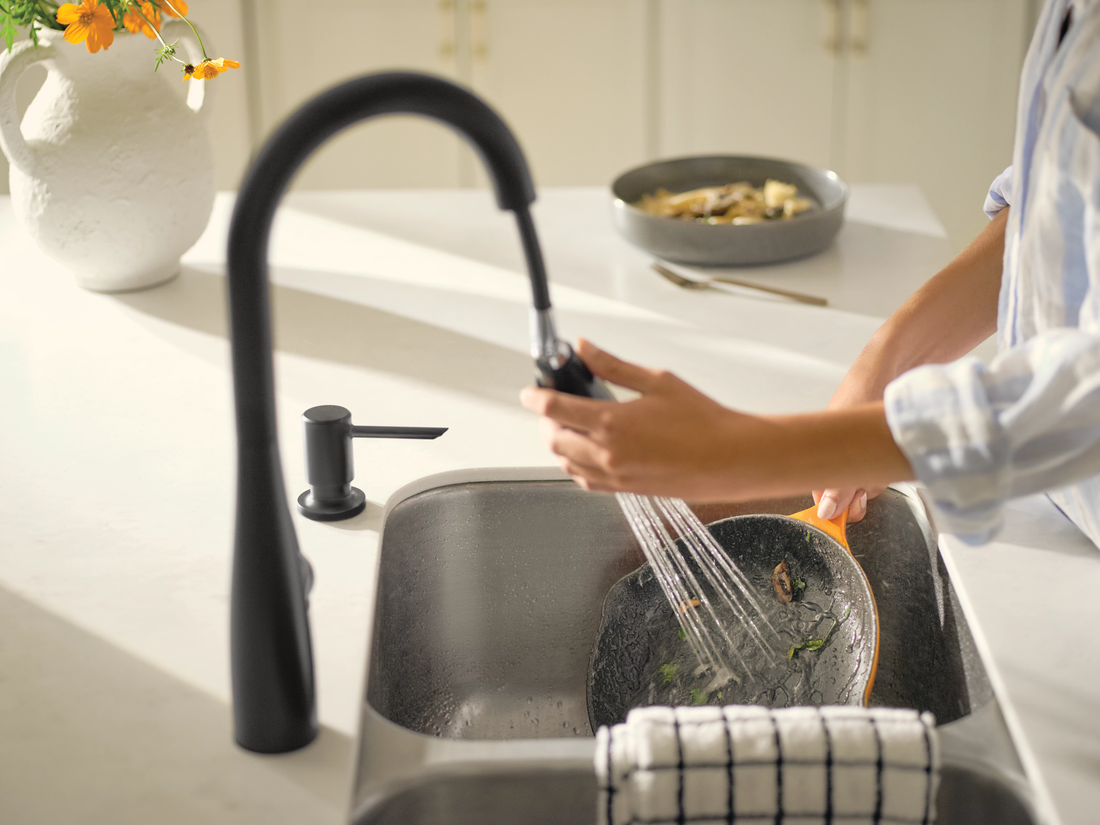 Reyes One-Handle High Arc Pulldown Kitchen Faucet – Moen