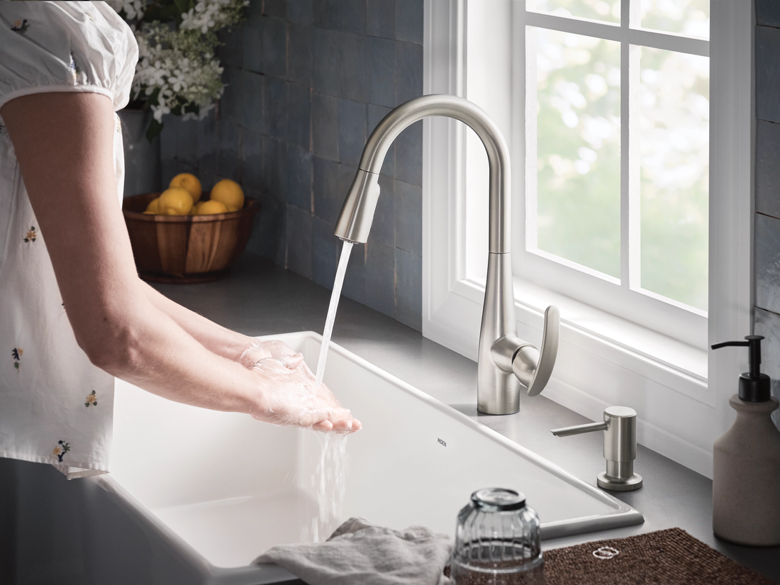 Reyes One-Handle High Arc Pulldown Kitchen Faucet – Moen