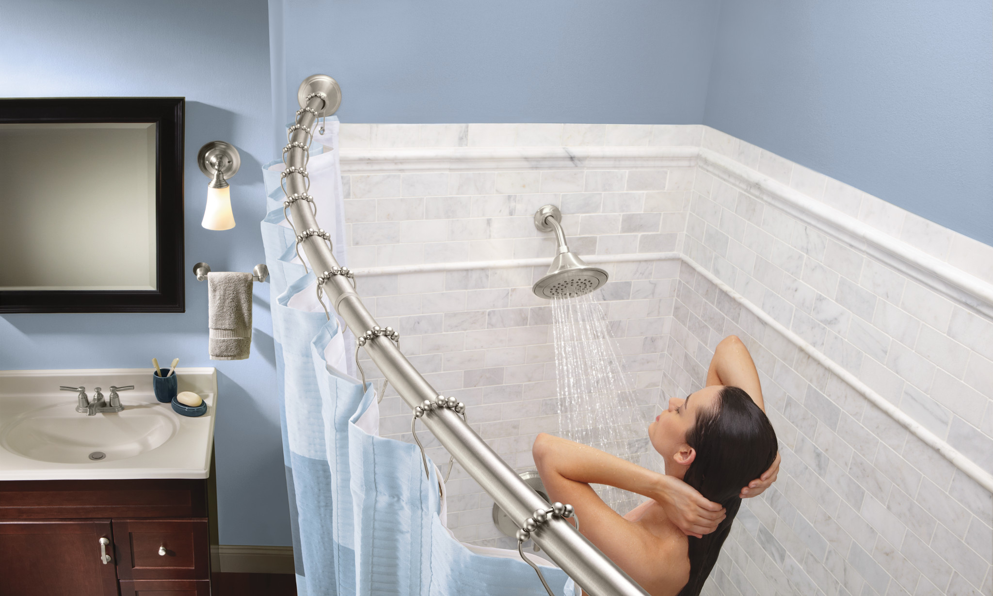 Curved Shower Rods Tension Curved Shower Rod – Moen